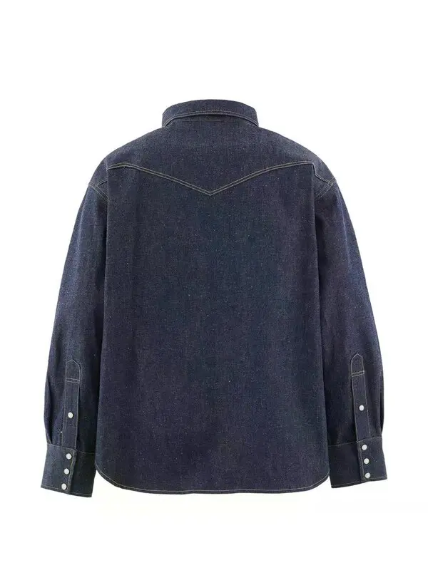 SAINT MXXXXXX Contrast-stitch Western-yoke Shirt - Blue