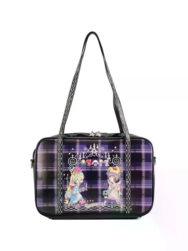 YUMIN HA Doll Bag Iv Check-pattern Shoulder Bag - Black