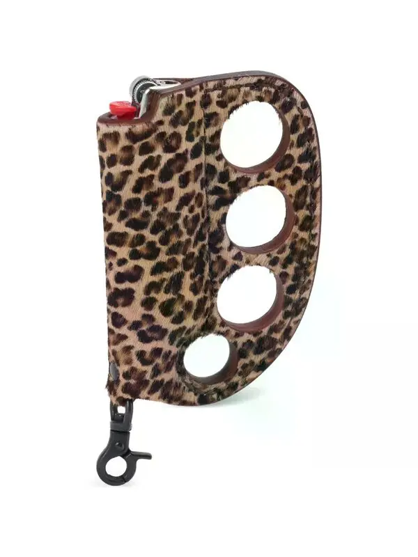 BLACK MEANS Leopard-print Lighter Case - Brown