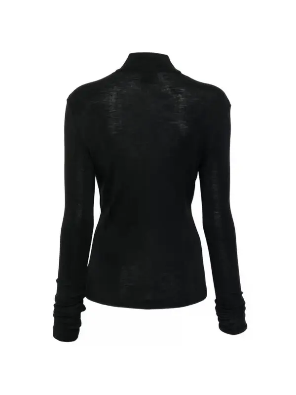 ALYSI Turtle-neck Button-up Sweatshirt