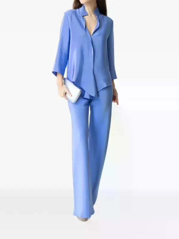 PETER COHEN Bias Wide-leg Trousers - Blue
