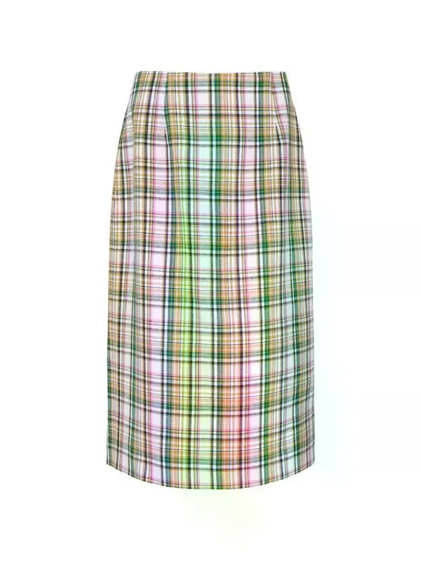 Carolina Herrera Check-pattern Pencil Midi Skirt - White
