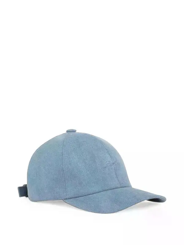 AURELIEN Embroidered Denim Baseball Cap - Blue