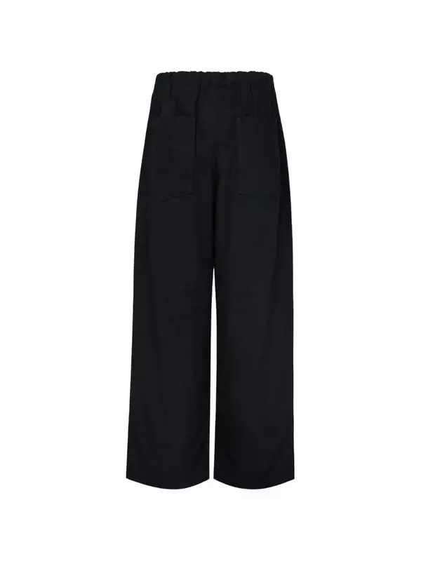 Comme Des Garçons Elasticated-waistband Patch-pocket Trousers - Black