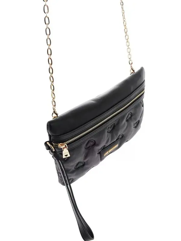 Moschino Heart-embossed Quilted Clutch Bag