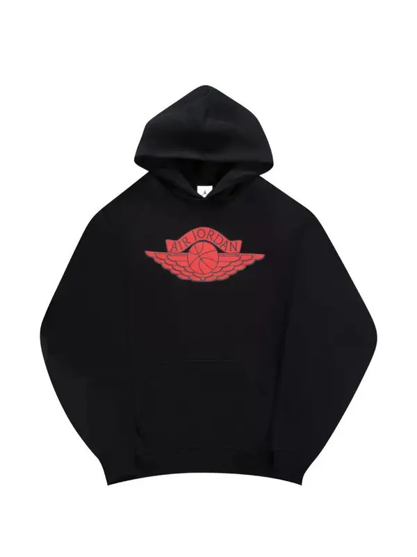 JORDAN Logo-print Fleece Hoodie - Black