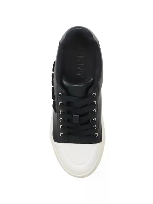 Dkny Logo Embossed Sneakers - Black