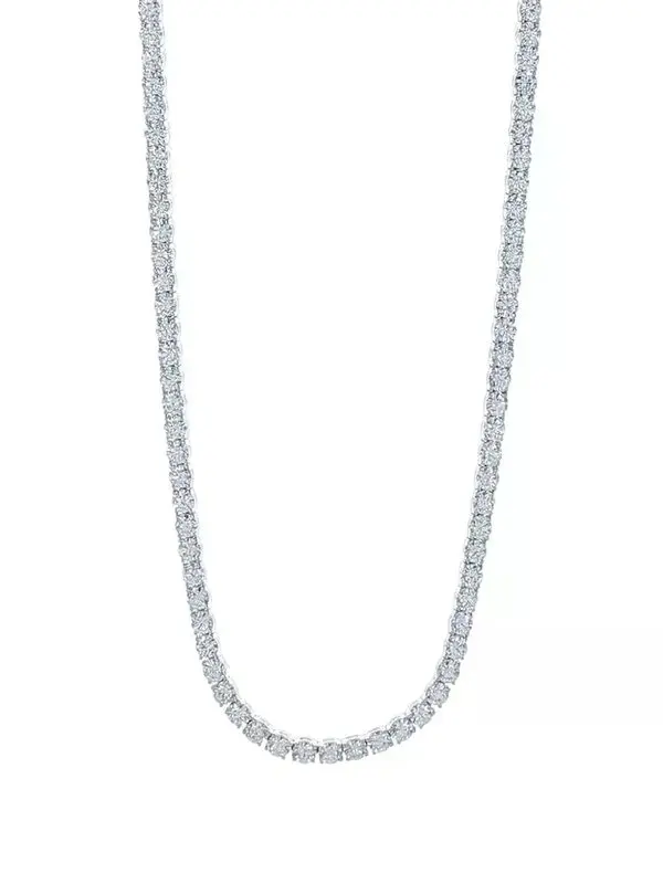 WITH LOVE 14k White Gold Lab-grown Diamond Tennis Necklace - Silver