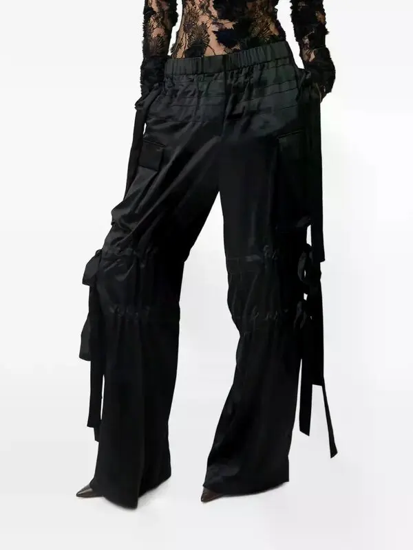 AKNVAS The Odin Bow-embellished Cargo Pants - Black