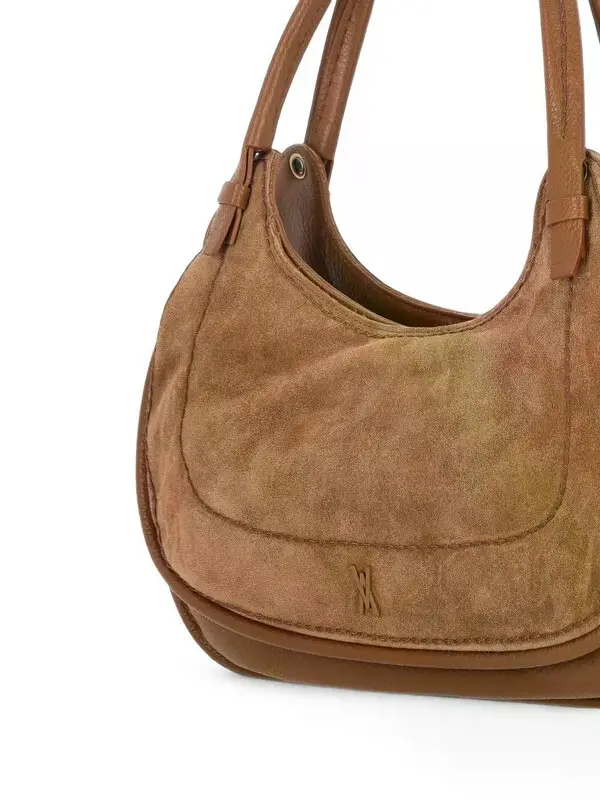 VISONA` Suede-panelled Grained-leather Shoulder Bag