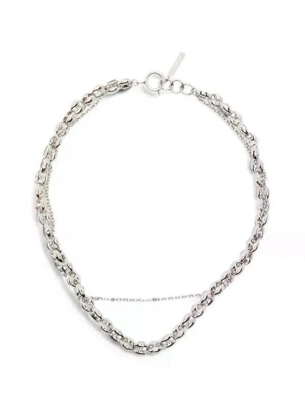 JUSTINE CLENQUET Ibra Layered Chain Necklace - Silver