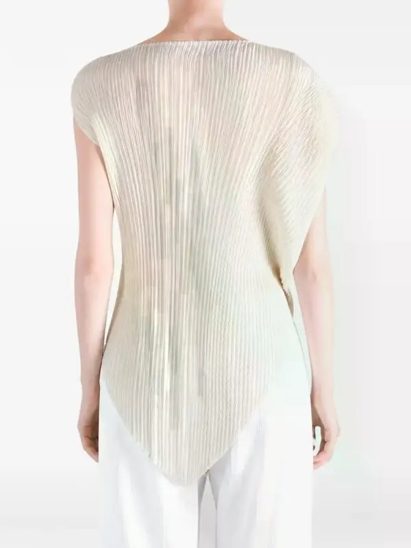 Issey Miyake Asymmetric Plissé Effect Top
