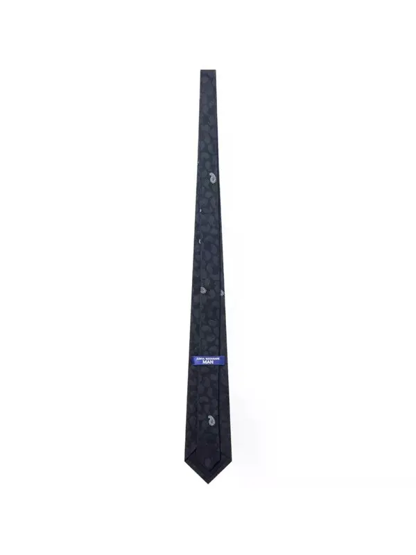 Junya Watanabe Paisley Print Silk Tie - Black