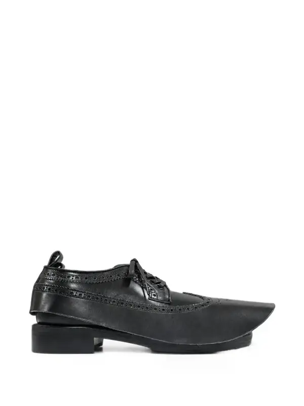 Comme Des Garçons Brogue-detail Leather Derby Shoes - Black
