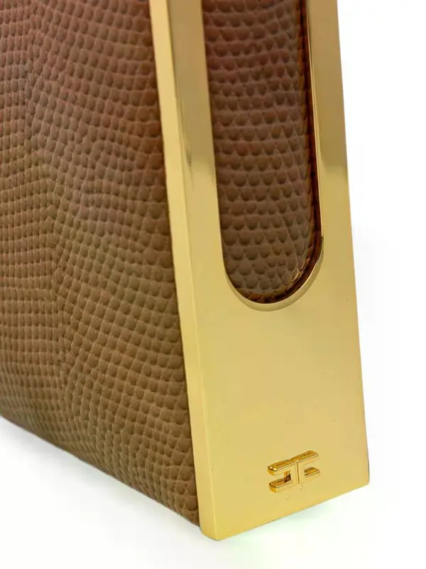Elisabetta Franchi Lizard-effect Metal-trim Shoulder Bag