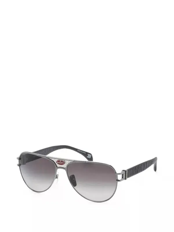 BUGATTI Croc-effect Pilot Sunglasses