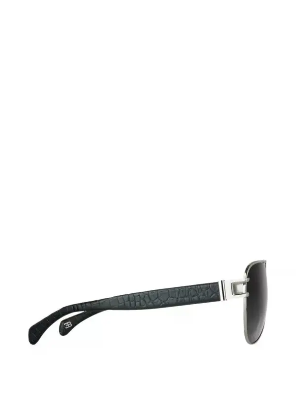 BUGATTI Croc-effect Pilot Sunglasses