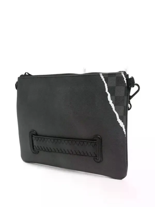 SPRAYGROUND Shark Central Checkered Clutch Bag - Grey
