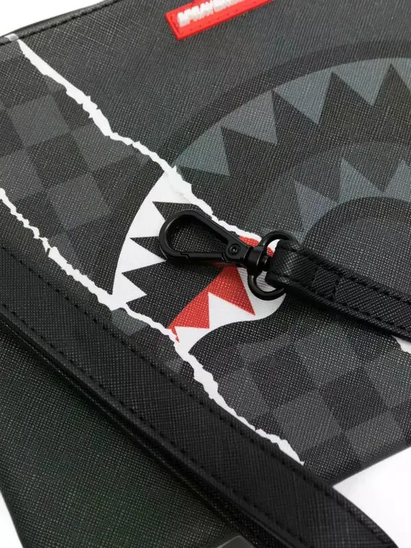 SPRAYGROUND Shark Central Checkered Clutch Bag