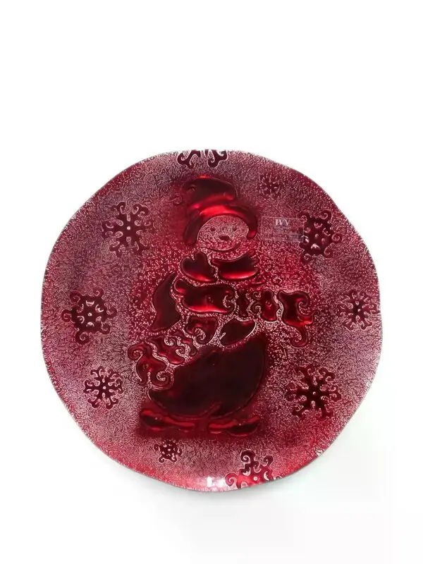 IVV Snowman Embossed Plate - Red