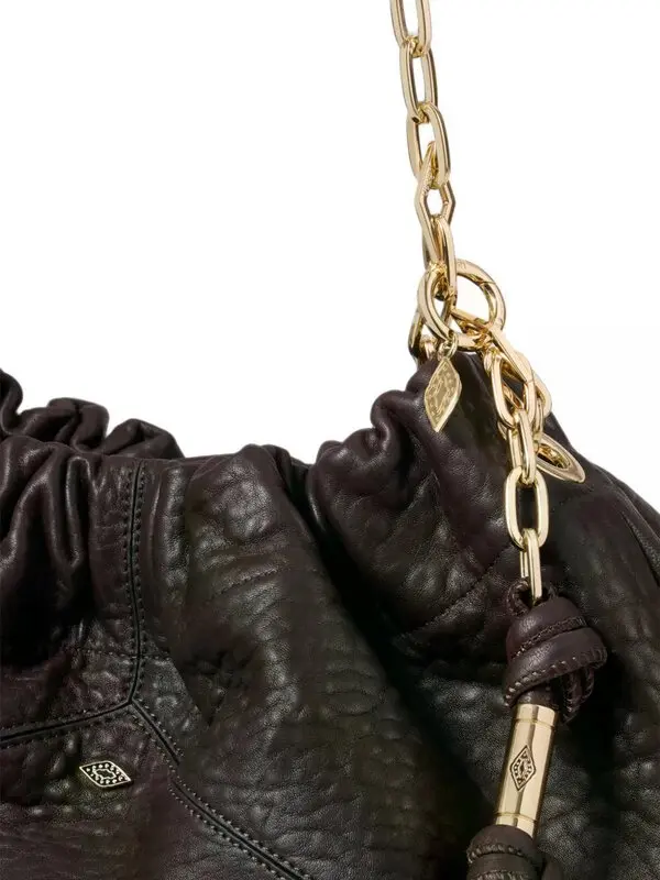 Ba&sh Junetote Chain-link Leather Shoulder Bag - Brown
