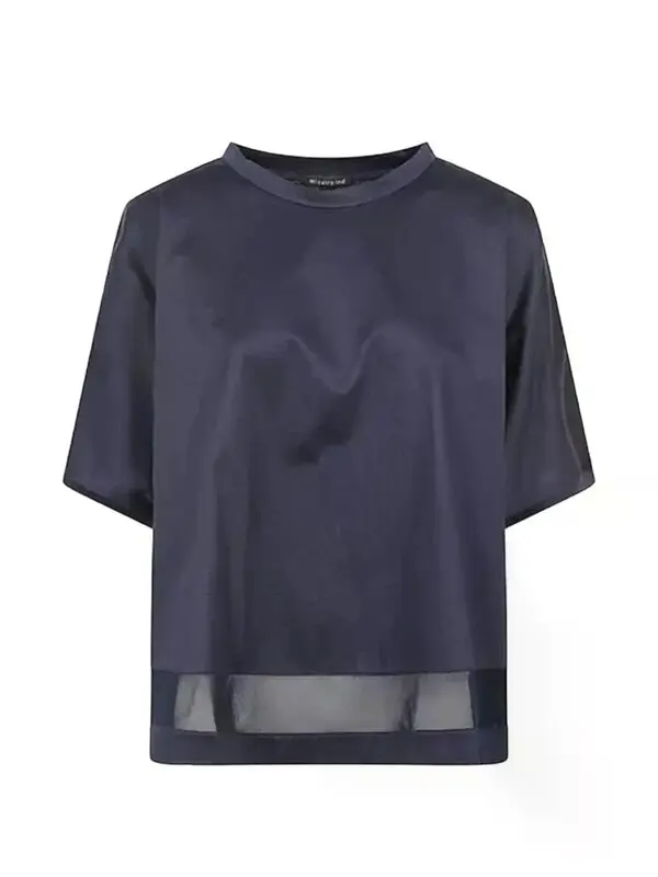 Mizuiro Ind Mesh-panel Wide T-shirt - Blue
