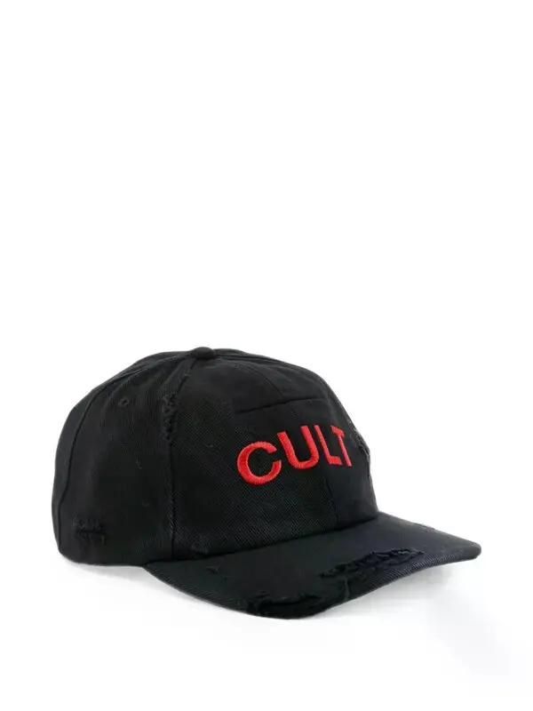 Matieres Fecales Distressed Embroidered Baseball Cap