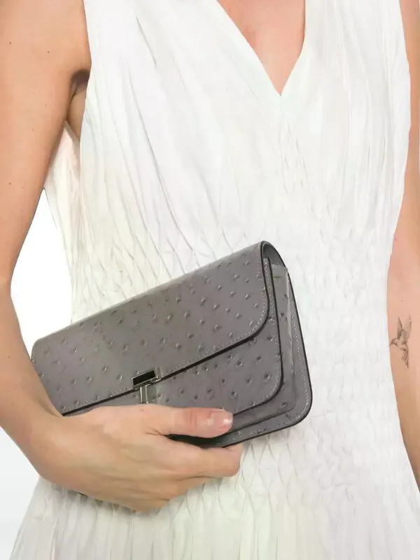 TOTEME T-lock Ostrich-effect Crossbody Bag