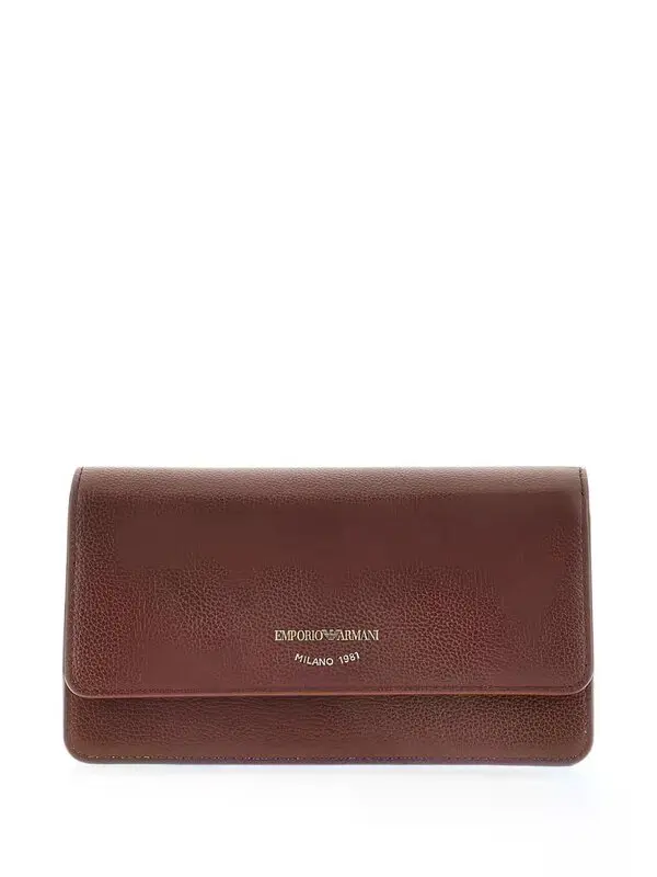 Emporio Armani Logo-print Pebbled Leather Mini Bag - Brown