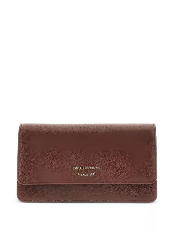 Emporio Armani Logo-print Pebbled Leather Mini Bag - Brown