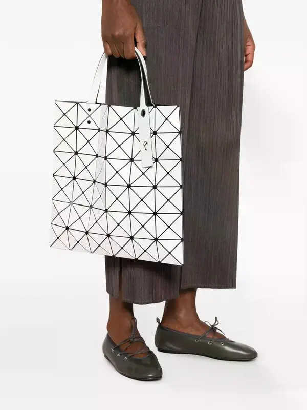 Issey Miyake Geometric Paneled Tote Bag - White