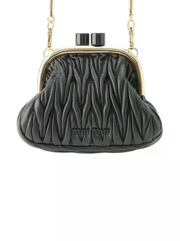 Miu Miu 2010-2026 Mini Matelasse Nappa Belle Crossbody Bag - Black