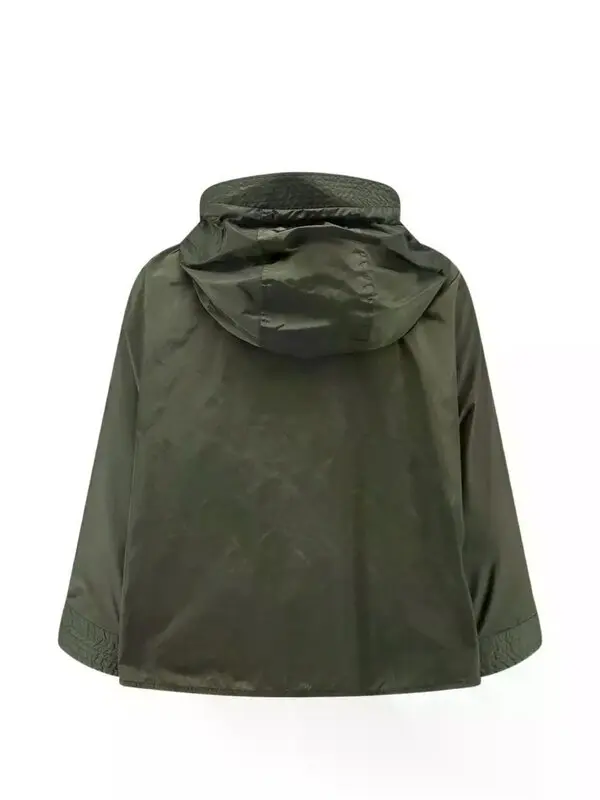 Moncler Hooded Logo Patch Jacket - Green