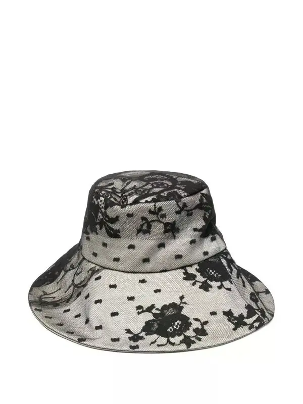QUETSCHE Floral Lace Bucket Hat - Neutrals