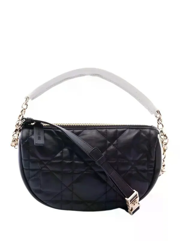 Dior Lambskin Cannage Vibe Hobo Satchel - Black
