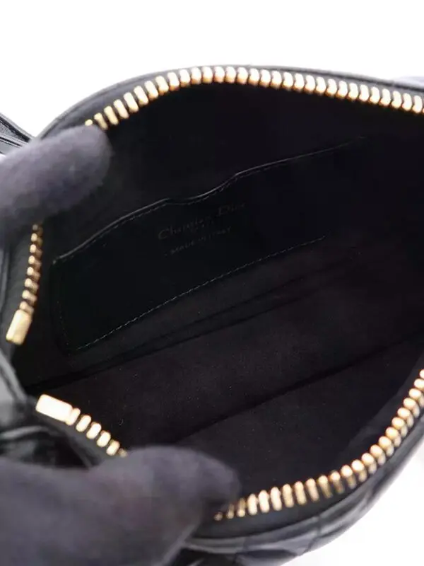 Dior Lambskin Cannage Vibe Hobo Satchel - Black