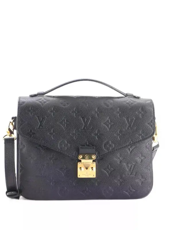 LOUIS VUITTON Pochette Metis Monogram Empreinte Leather East West Crossbody Bag - Black