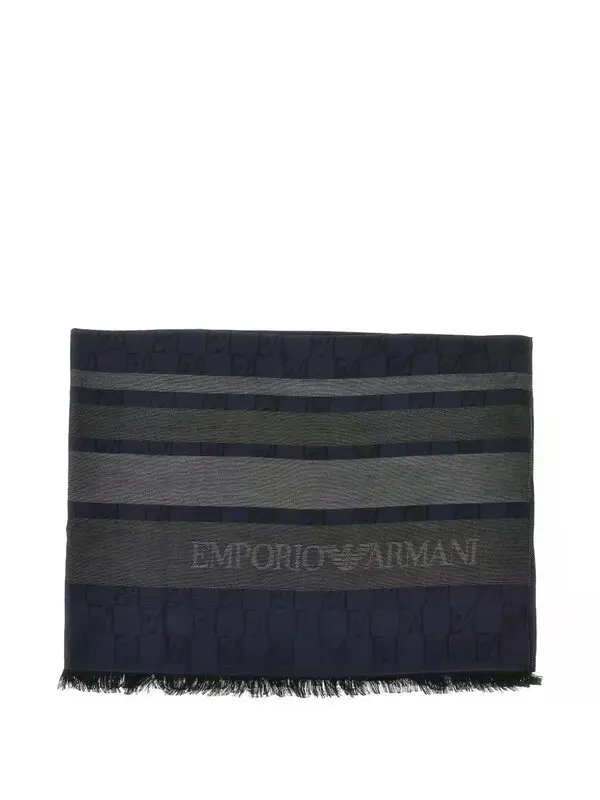 Emporio Armani Logo-jacquard Striped Scarf