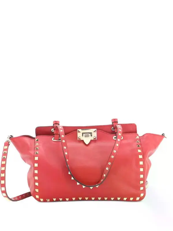 Valentino Garavani Rockstud Soft Leather Small Tote Bag - Red