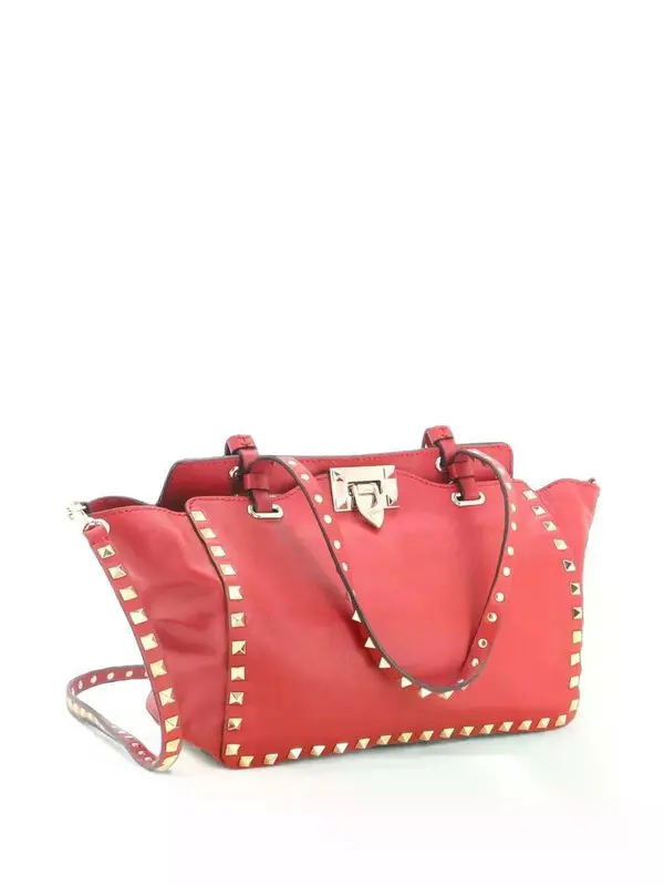 Valentino Garavani Rockstud Soft Leather Small Tote Bag - Red