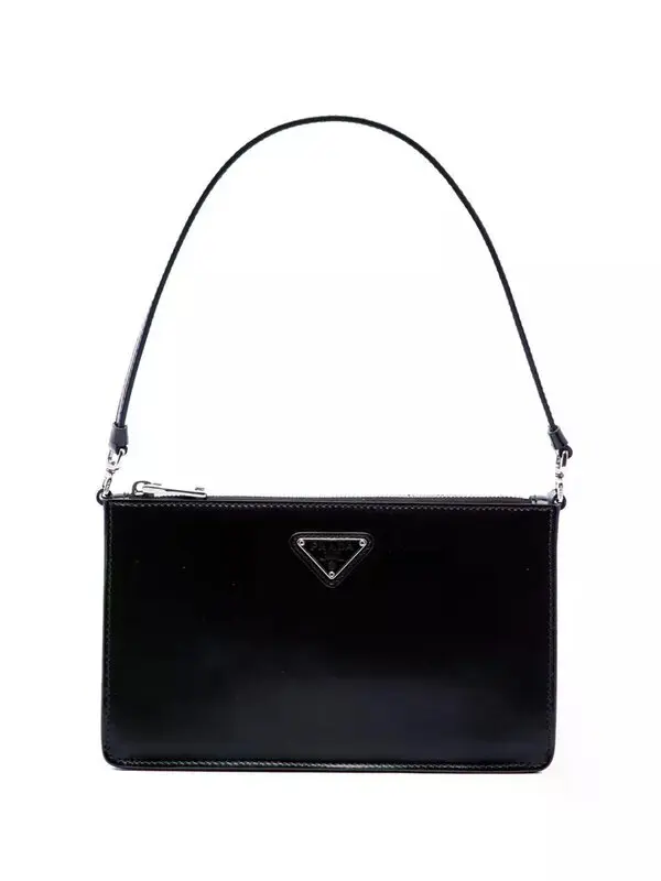 Prada 2000-2013 Mini Spazzolato Leather Shoulder Bag - Black