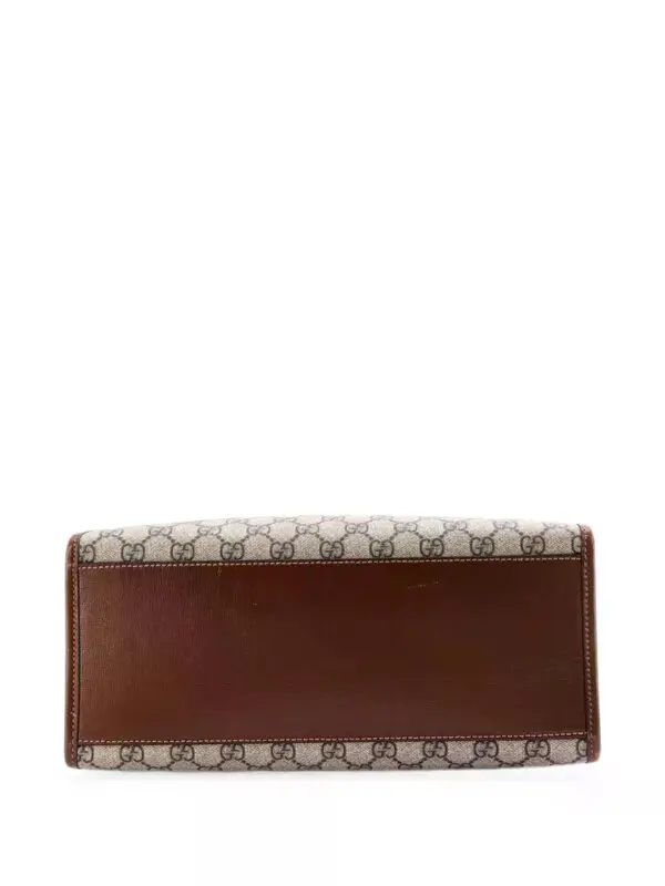 Gucci Interlocking G Tote Gg Coated Canvas And Leather Small Satchel - Brown