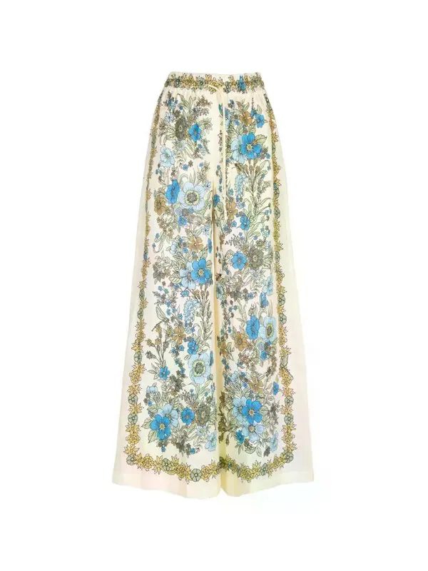 ALEMAIS Sophia Floral-print Trousers - Neutrals