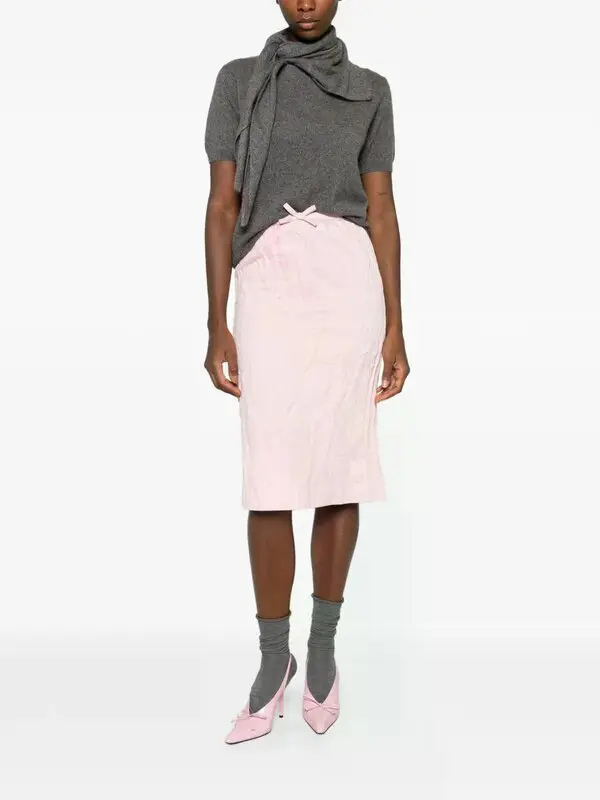 IVORY PARIS Knitted Crew Neck Short Sleeve T-shirt - Grey
