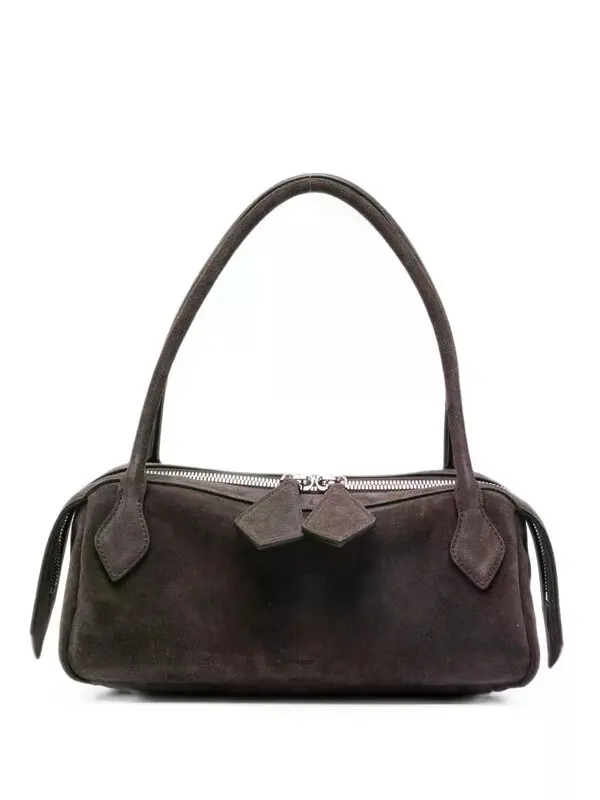 MINOBOSSI Zip-up Suede Shoulder Bag