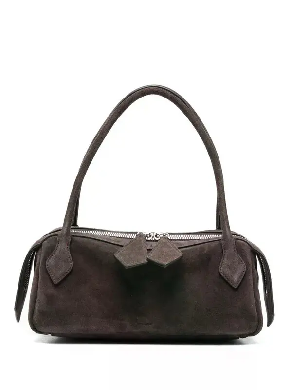 MINOBOSSI Zip-up Suede Shoulder Bag