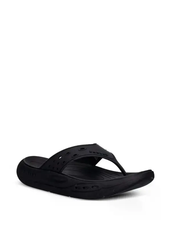Oakley Logo-embossed Perforated Flip-flops - Black