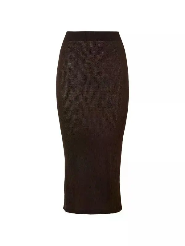 Wolford Seamless Micro-mesh Fitted Midi Skirt - Brown