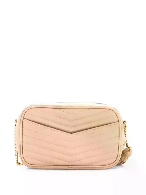 Saint Laurent Lou Camera Bag Matelasse Chevron Leather Mini Crossbody Bag - Neutrals