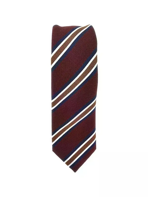 Emporio Armani Silk Striped Tie - Red